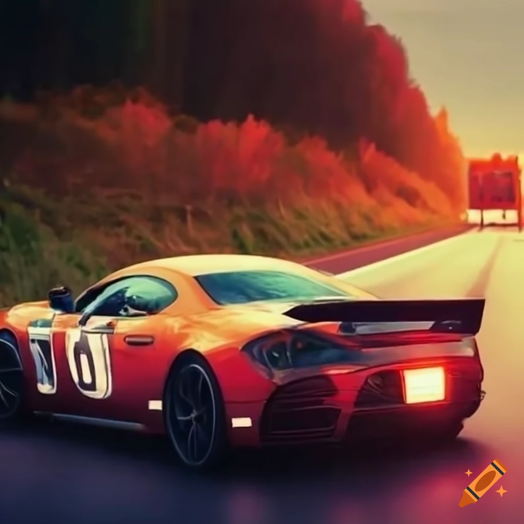 Racing cars on a highway