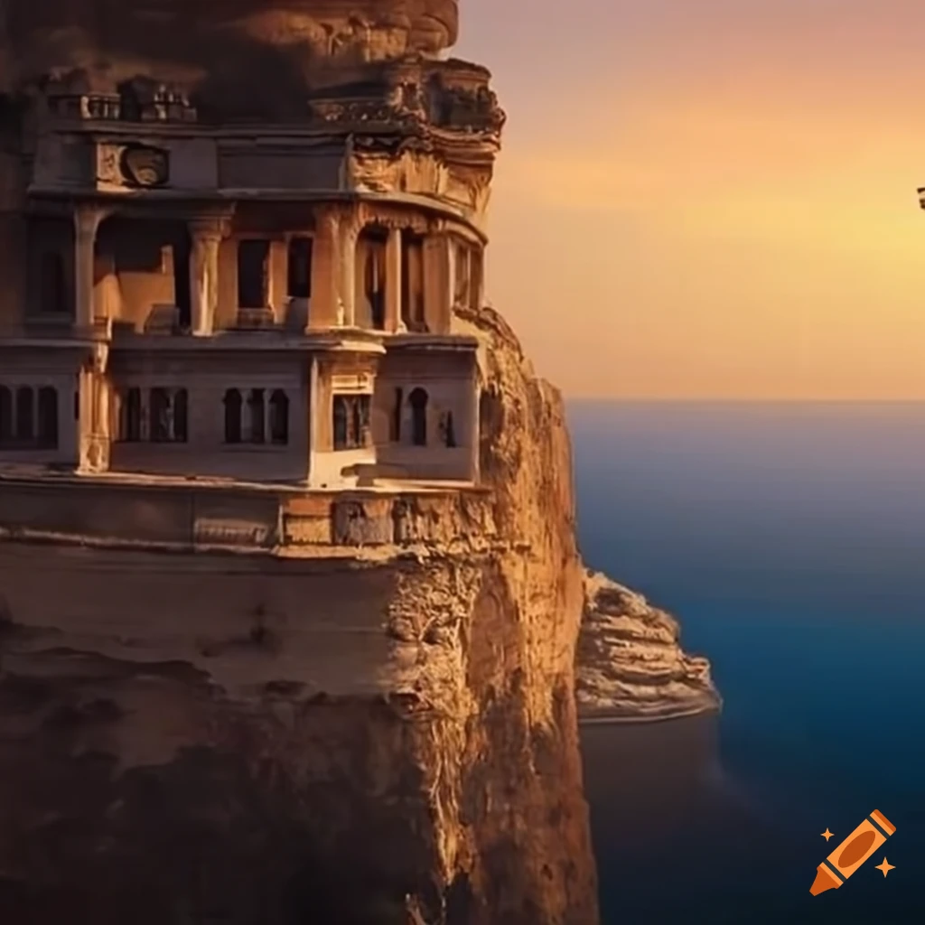 Greek palace on a cliff