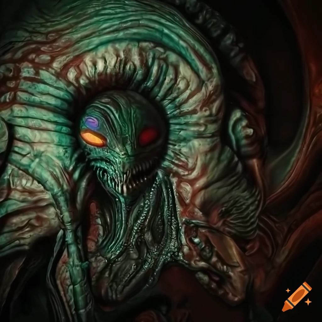 Creepy alien tiles in a h.r. giger inspired 2d game