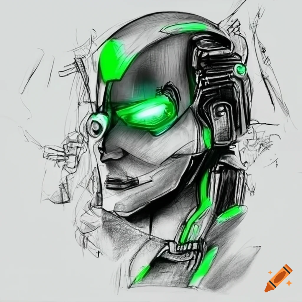 Futuristic robotic ninja with enhanced vision