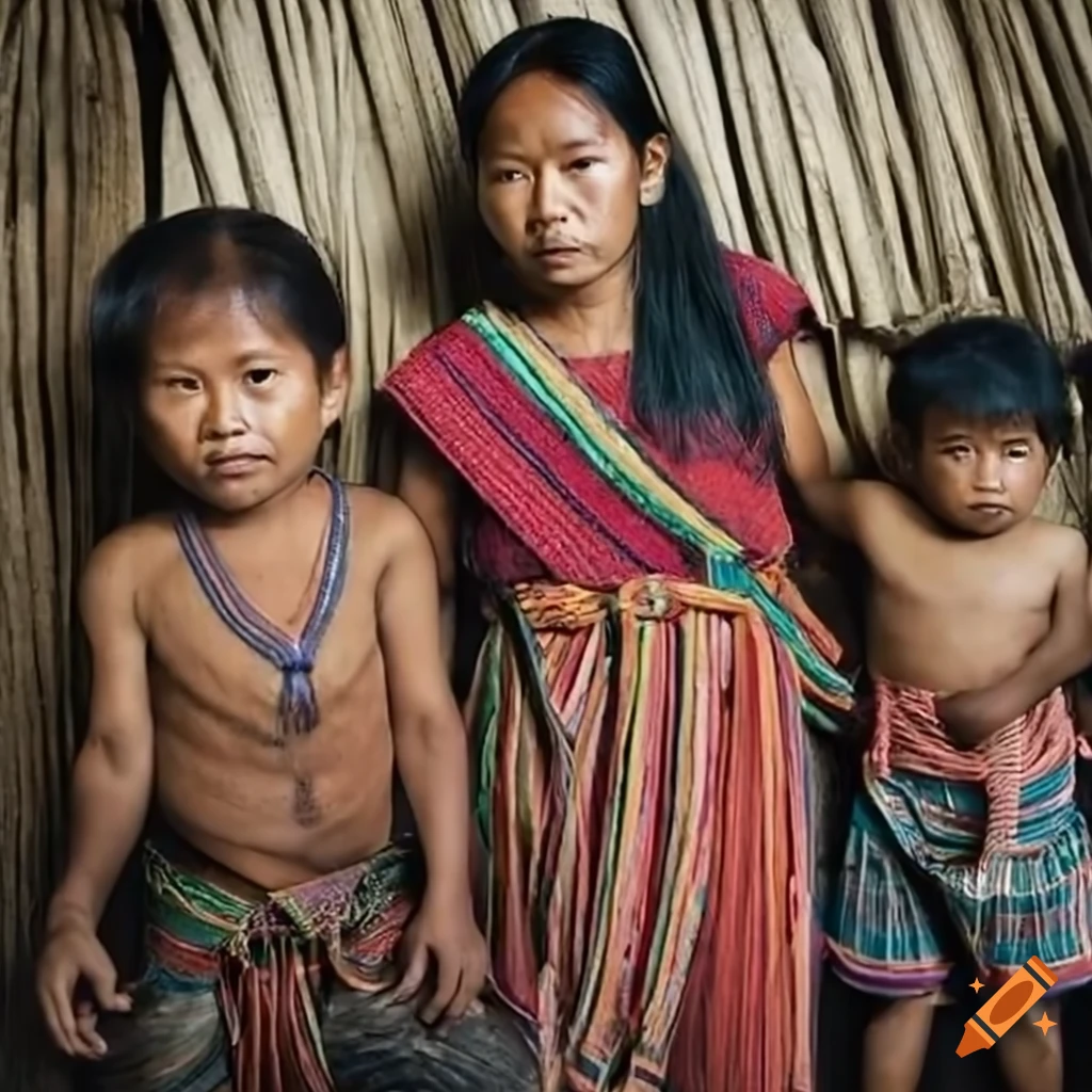 Portrait of a cordillera indigenous family on Craiyon