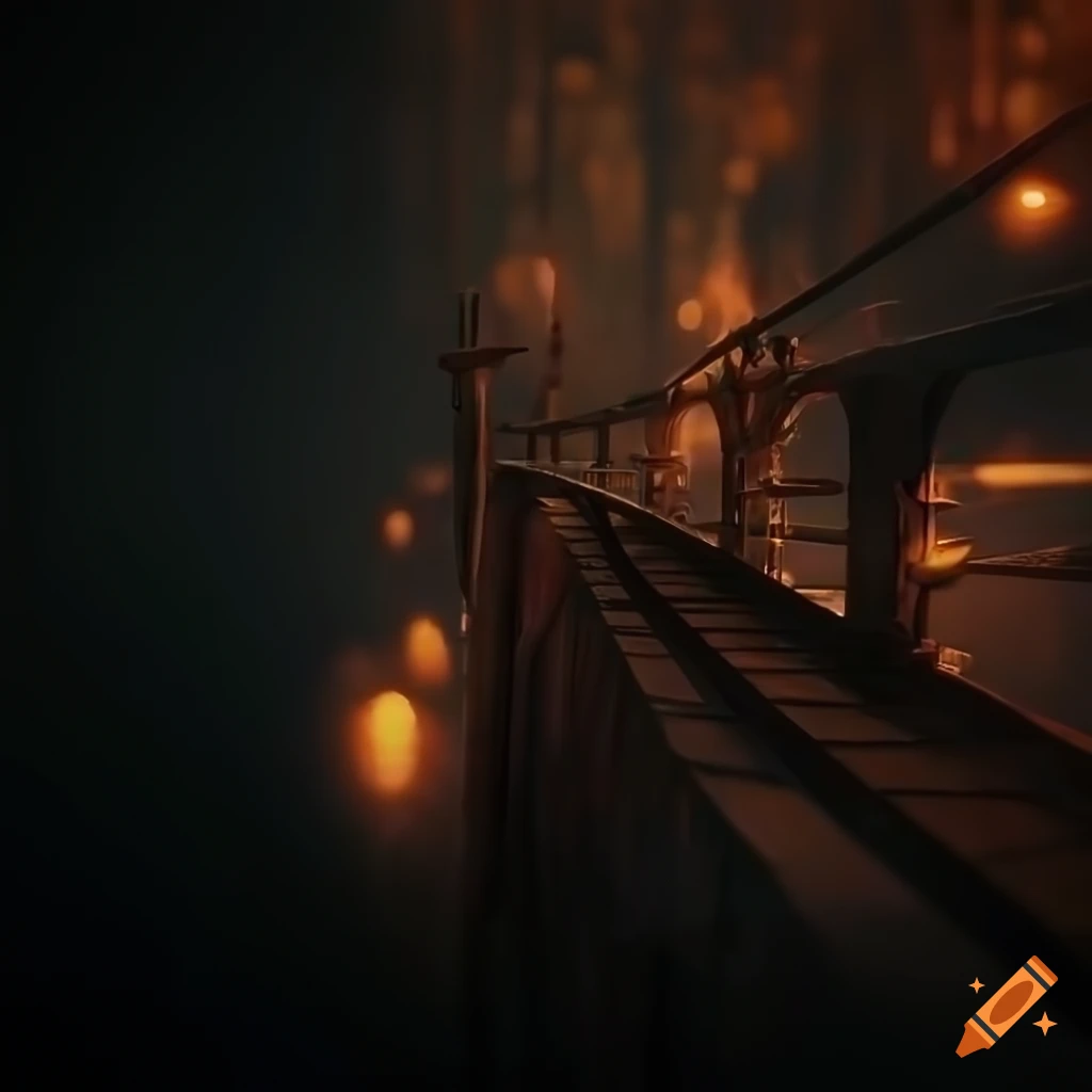 Detailed photo of an artisan bridge with dramatic lighting