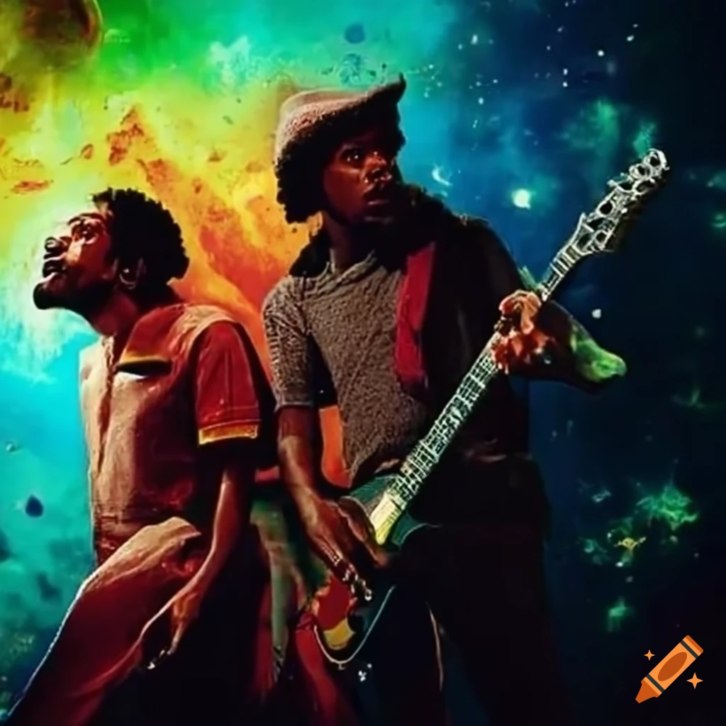 Reggae music in outer space on Craiyon