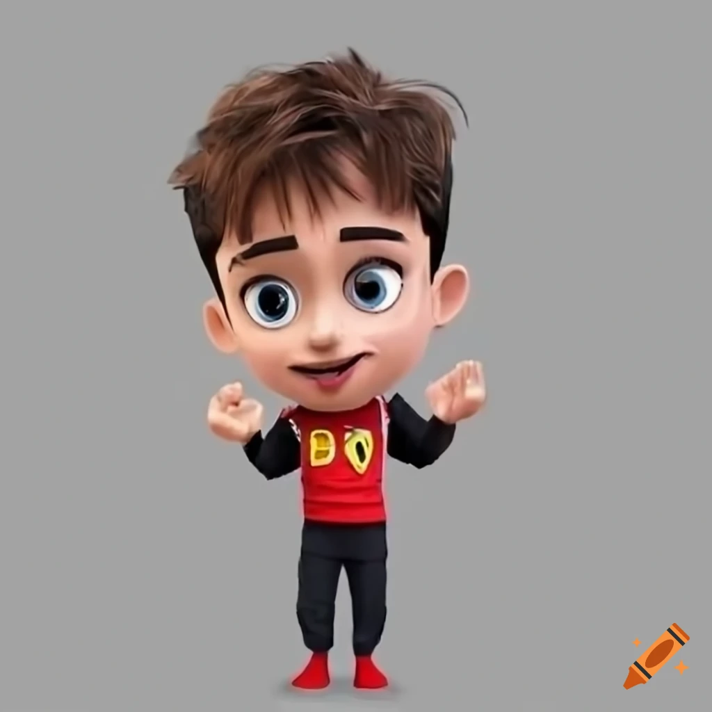 Cartoon character of charles leclerc in soft light