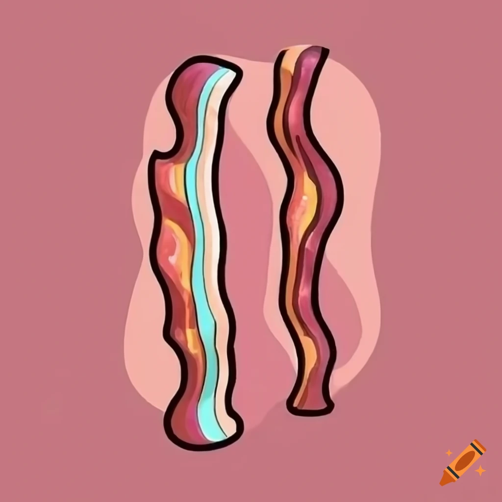 Cute bacon stripes illustration