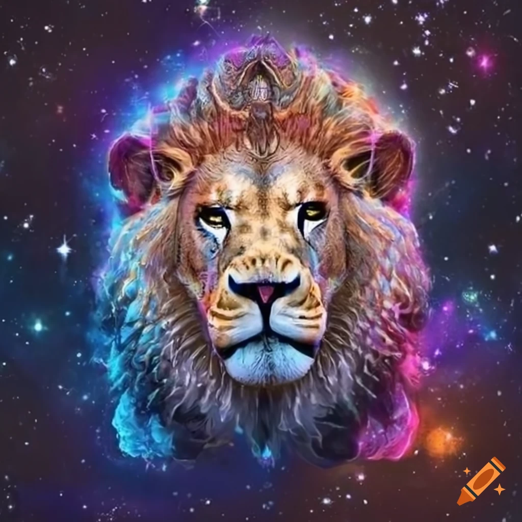 Image of a cosmic lion on Craiyon