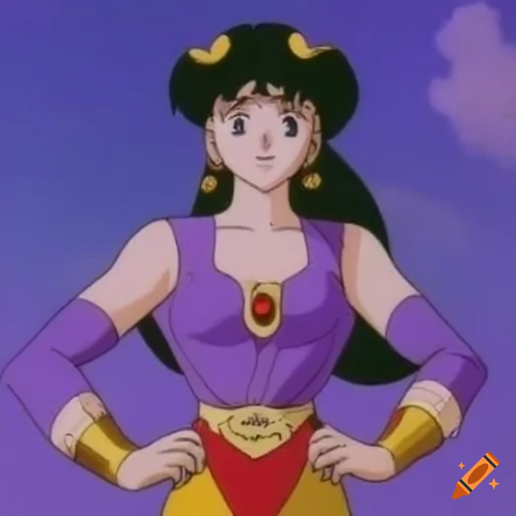 Purple genie warrior anime character on Craiyon