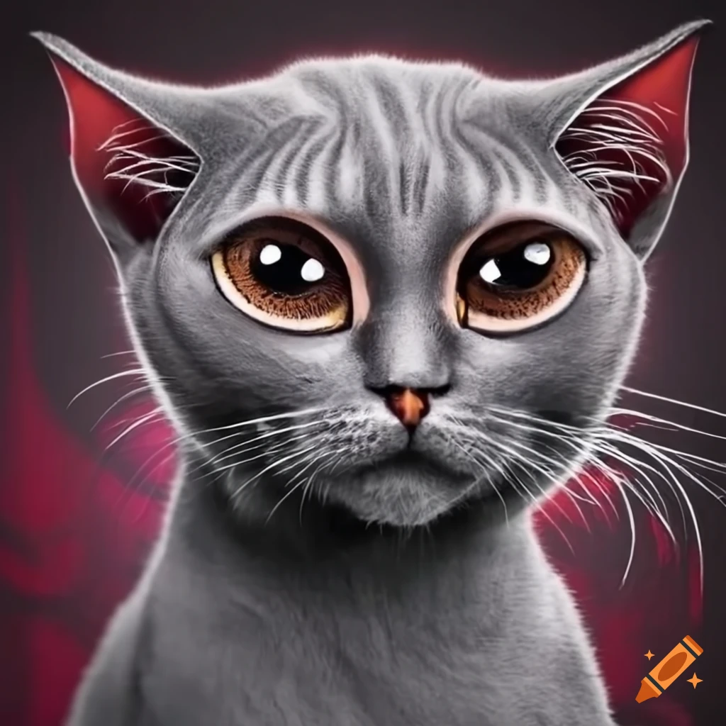Artwork of a cat with a sunflower-shaped head on Craiyon