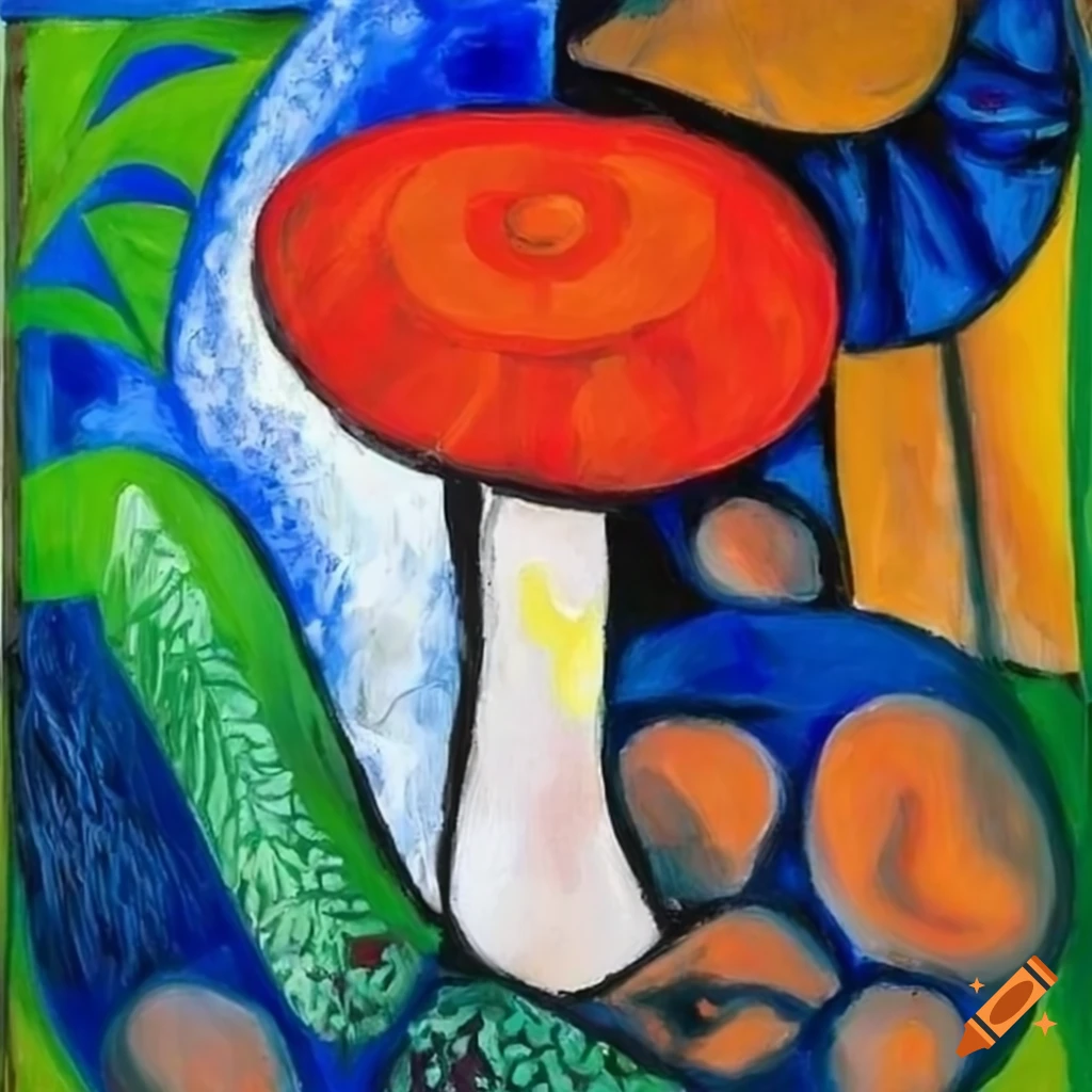 Picasso's painting of a mushroom in a forest