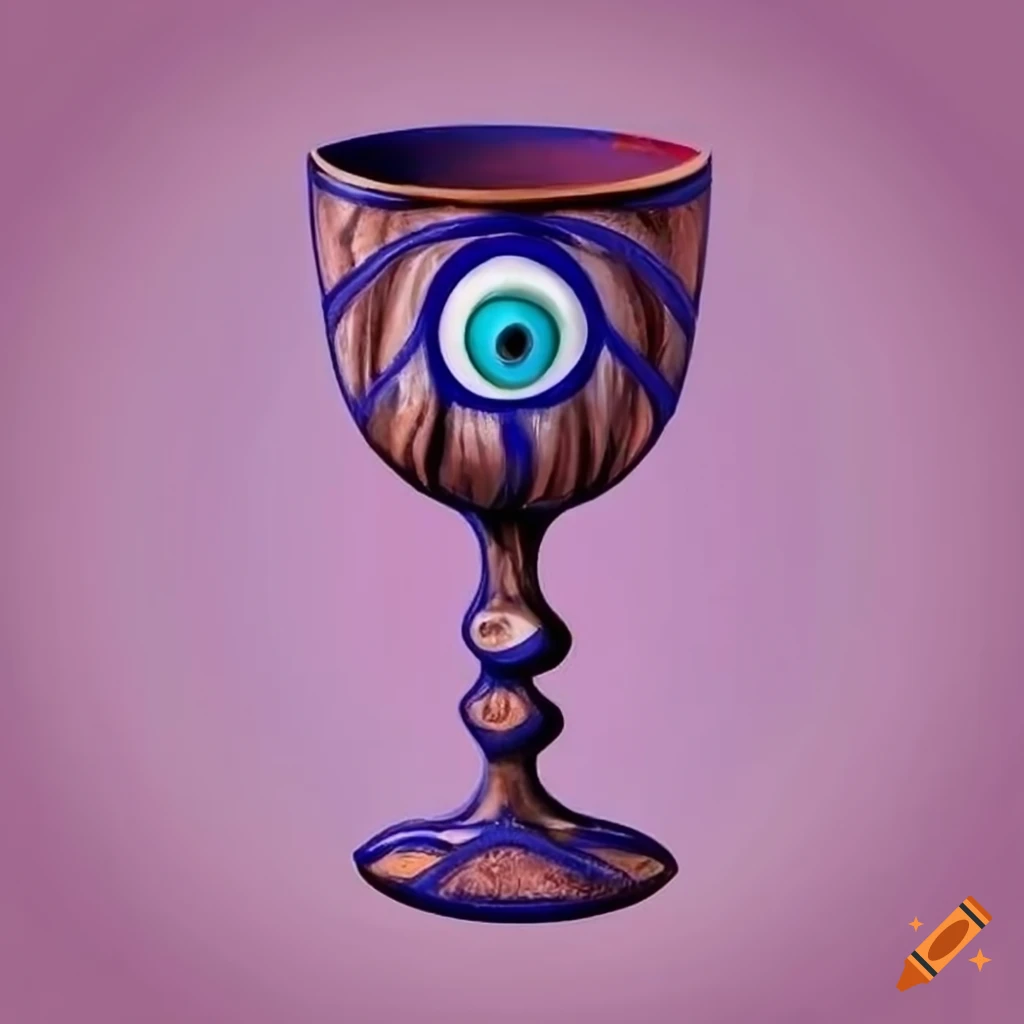Goblet with evil eye design, figs, and eyeballs