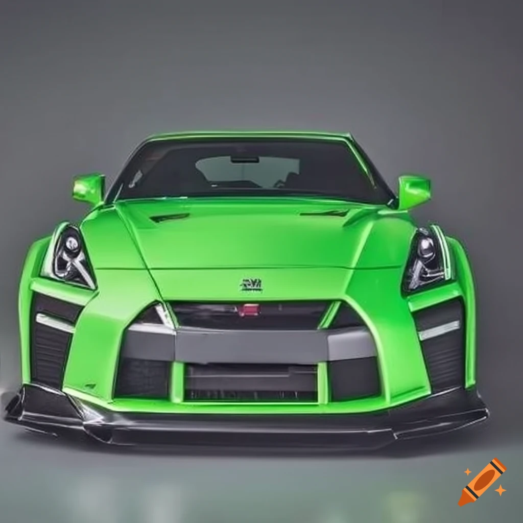 Neon green modified nissan gtr r35 on Craiyon