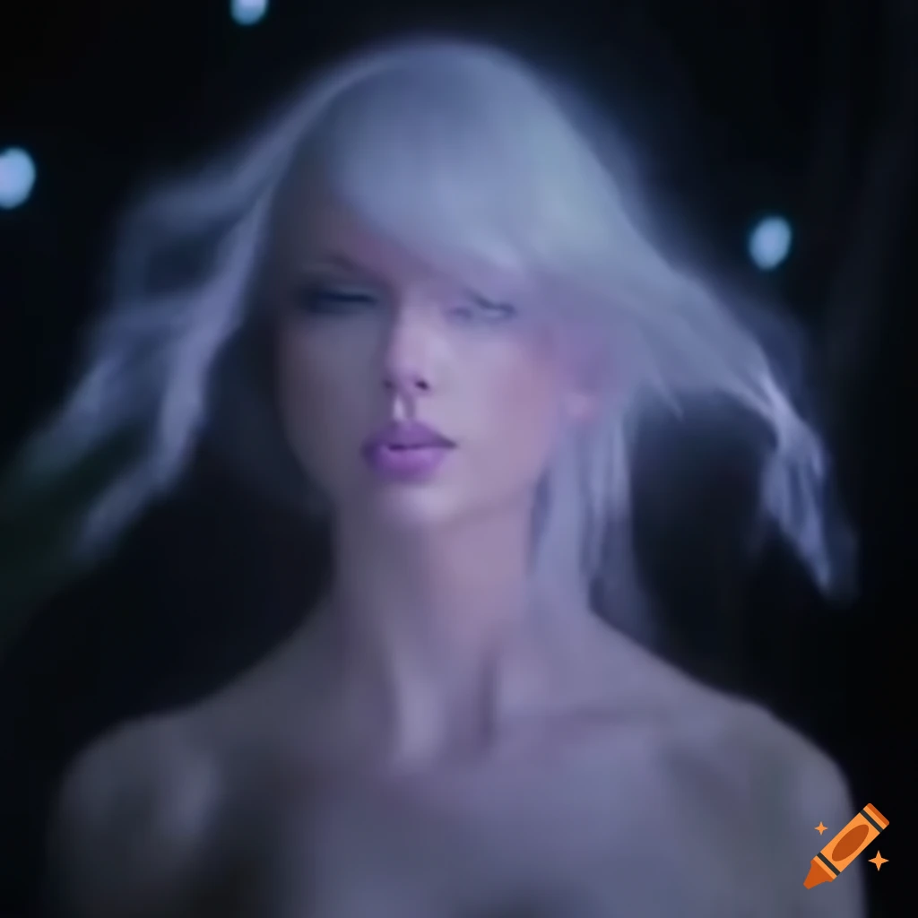 Translucent ghostly figure with the likeness of taylor swift on Craiyon