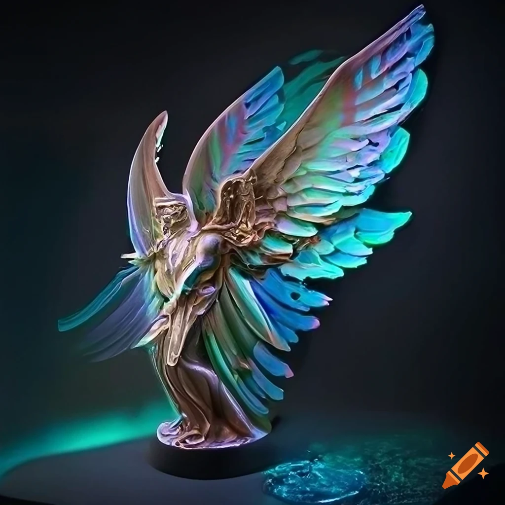 Intricately sculpted marble figures with vibrant colors on Craiyon