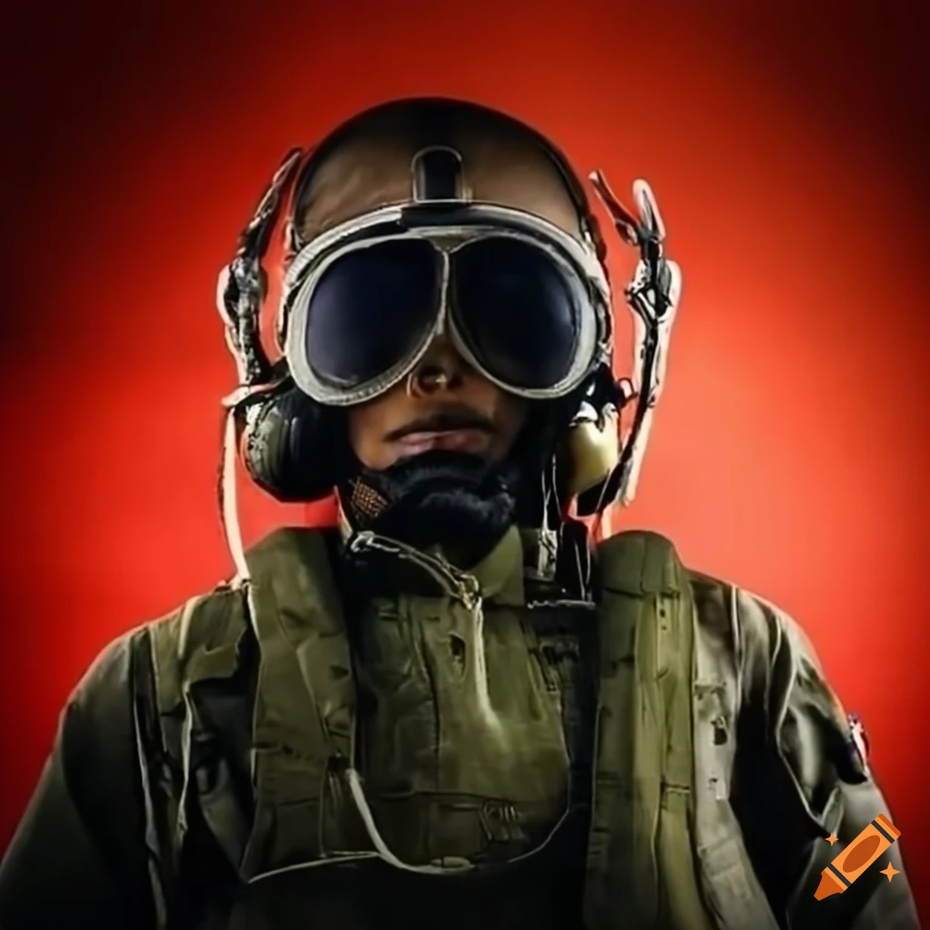 Portrait of a young indian fighter pilot