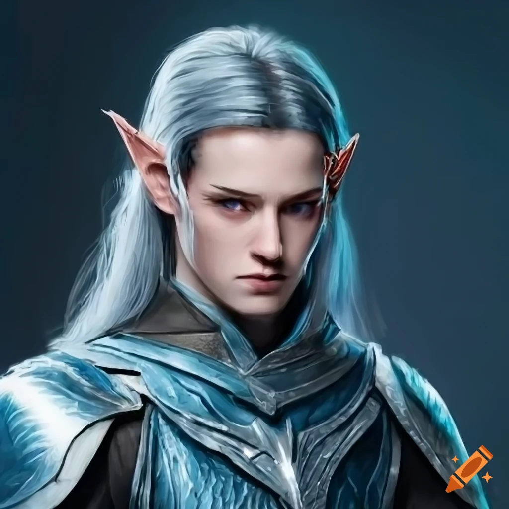 Model Sheet Of A Male Tolkien Elf In Silver Armor On Craiyon