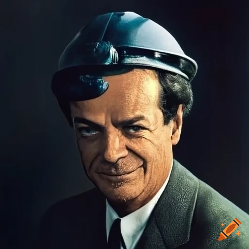 Portrait of richard feynman as a coal miner on Craiyon