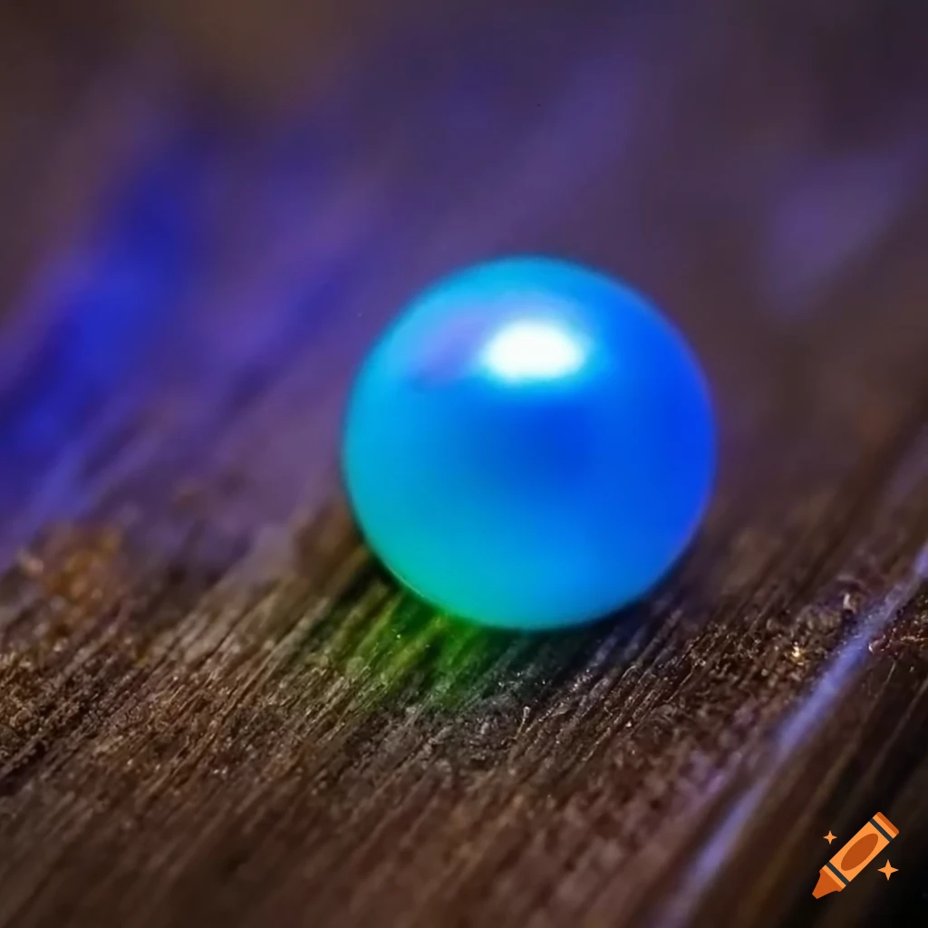 Close-up of a glowing magic pearl