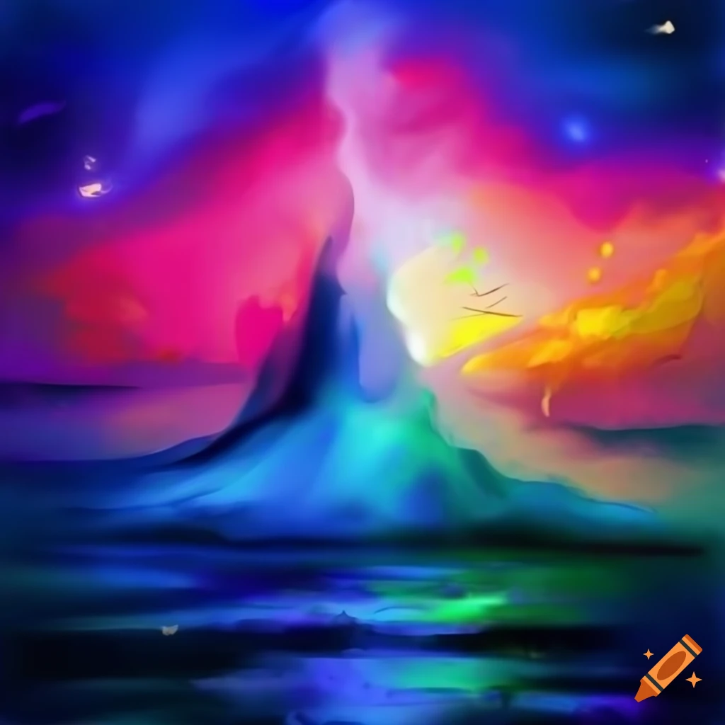 Colorful digital artwork of tears in heaven on Craiyon