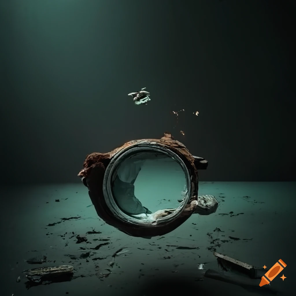 Deserted and abandoned room with floating objects on Craiyon