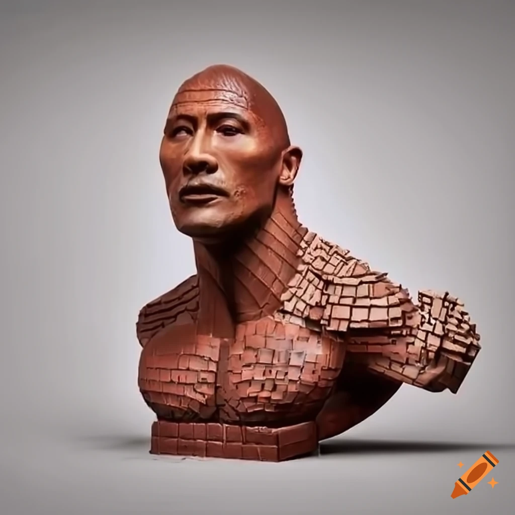 Sculpture of dwayne 'the rock' johnson