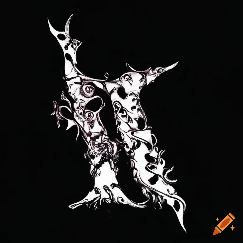 Intricate black and white abstract artwork on Craiyon