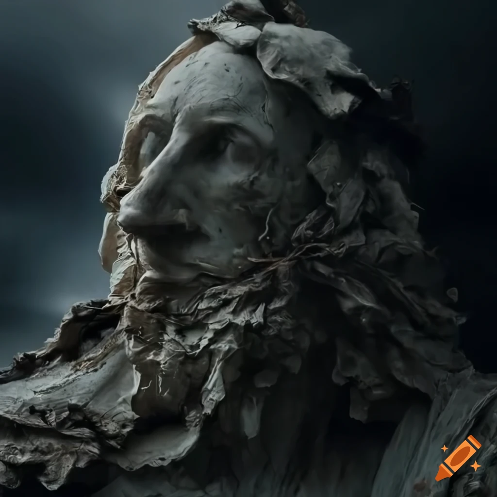 Surreal artwork of a distorted flag caught in a web of branches on Craiyon