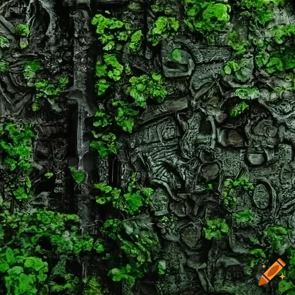 Dark and creepy alien environment in a video game on Craiyon