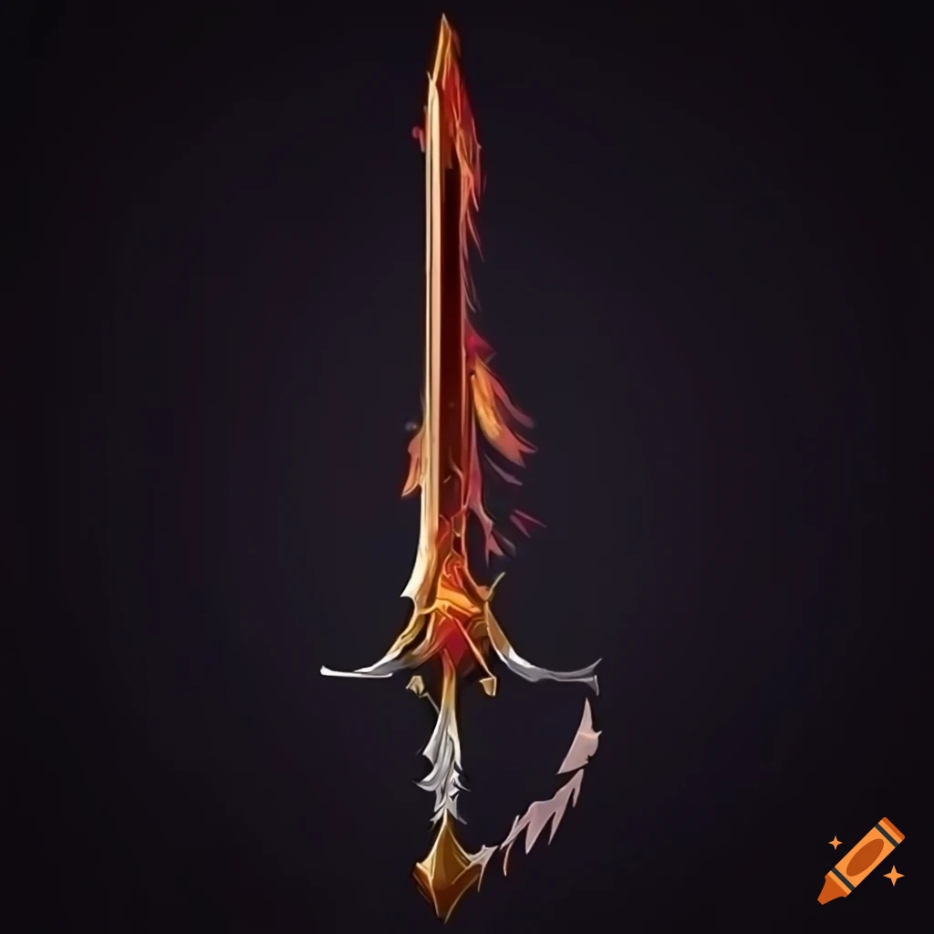 Anime-style longsword with phoenix design