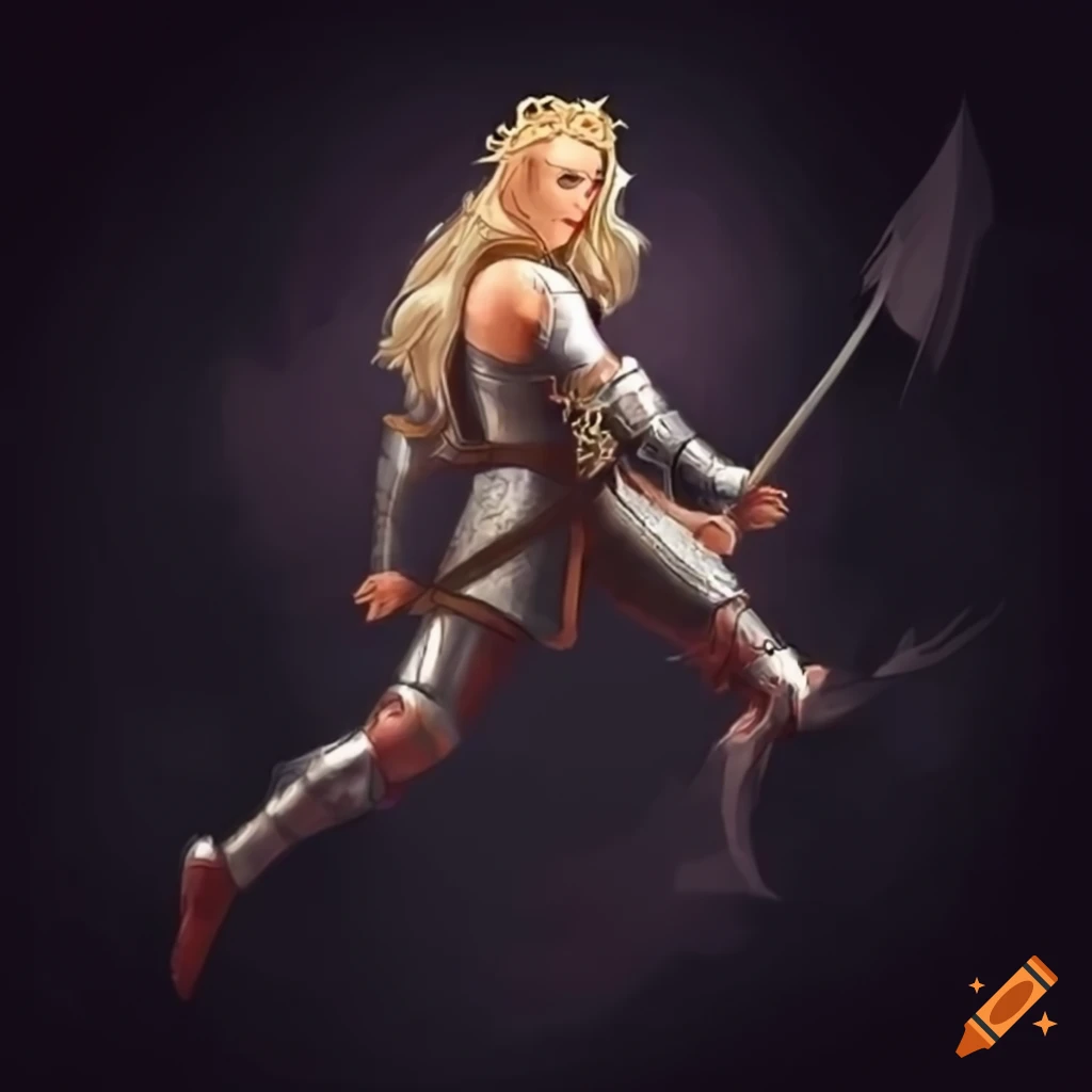 Illustration of a knight saving his princess