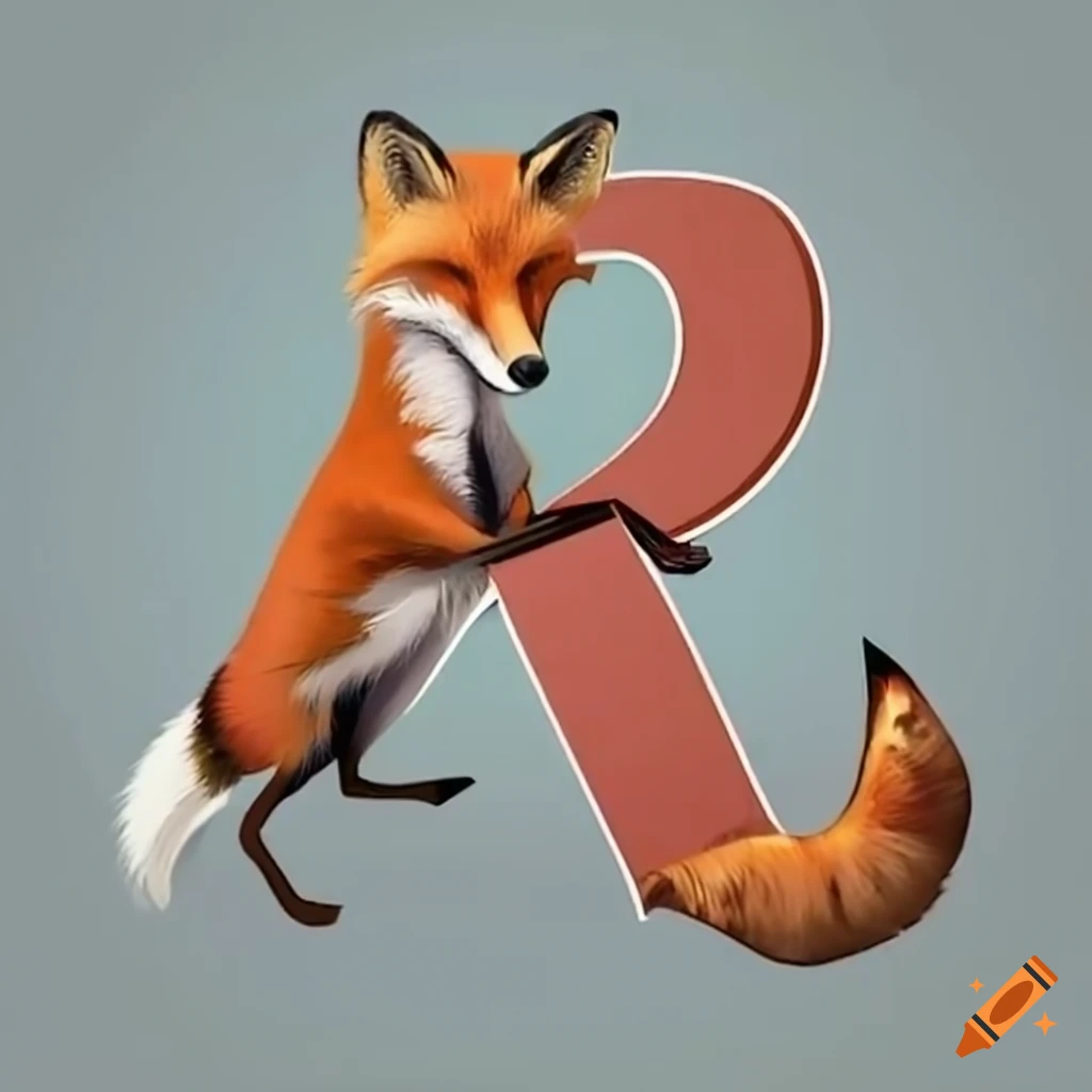 Letter r with a fox incorporated