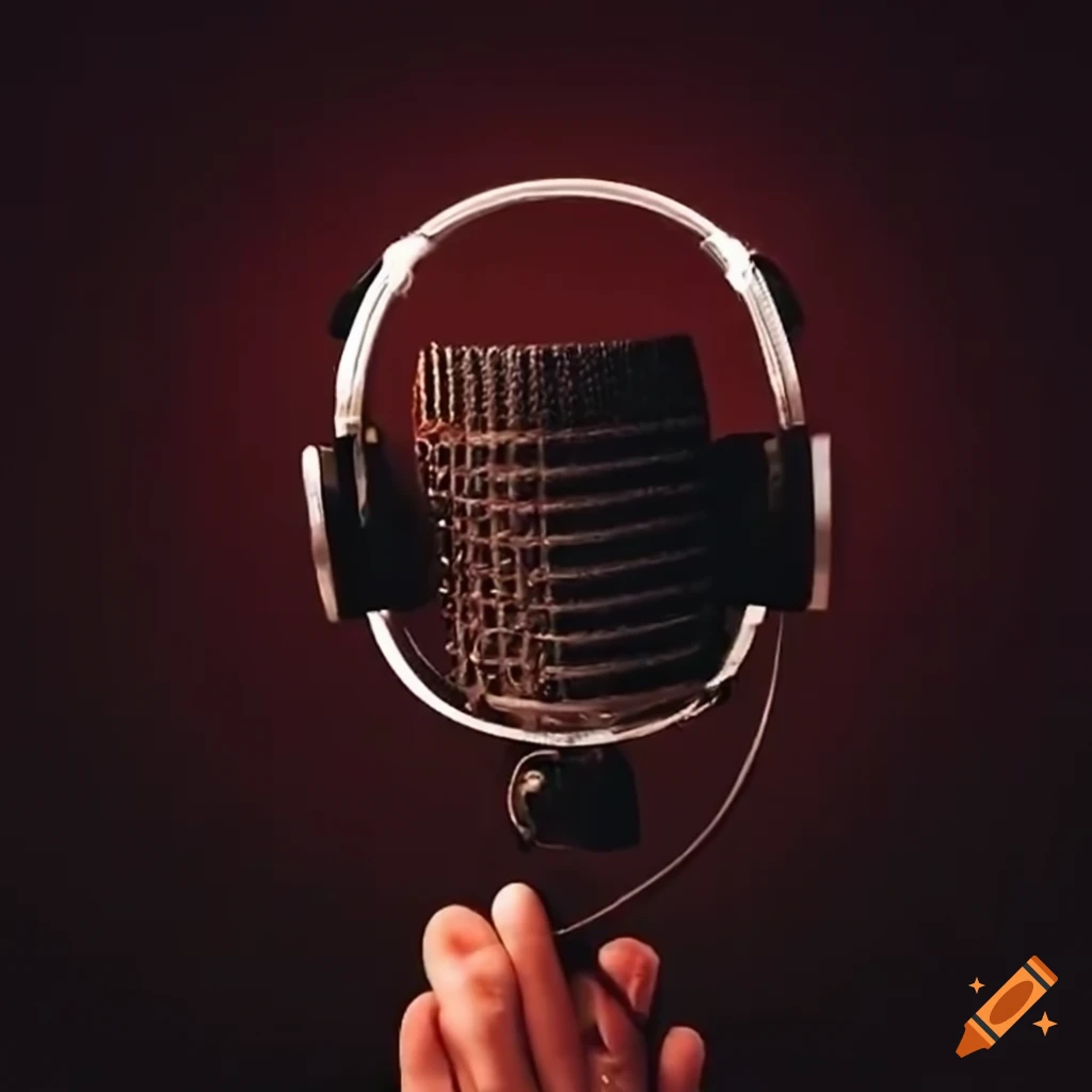 Image of a passionate voice actor in a recording session