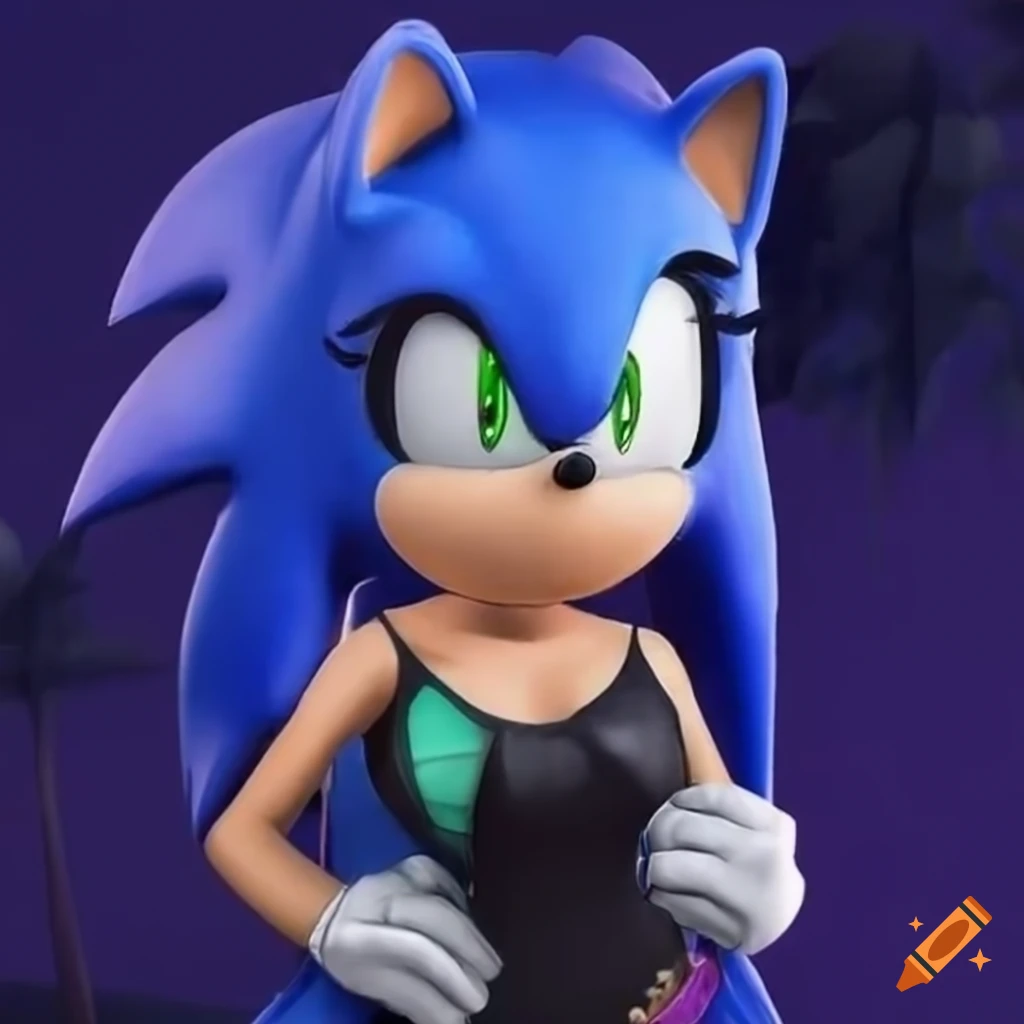 Fashionable female interpretation of sonic the hedgehog