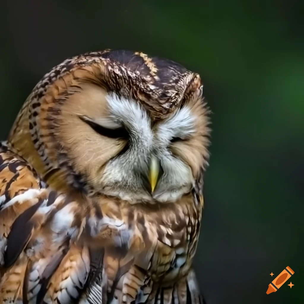 Sleeping owl on Craiyon