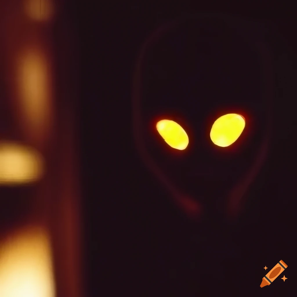 Mysterious alien in a dimly lit hallway on Craiyon