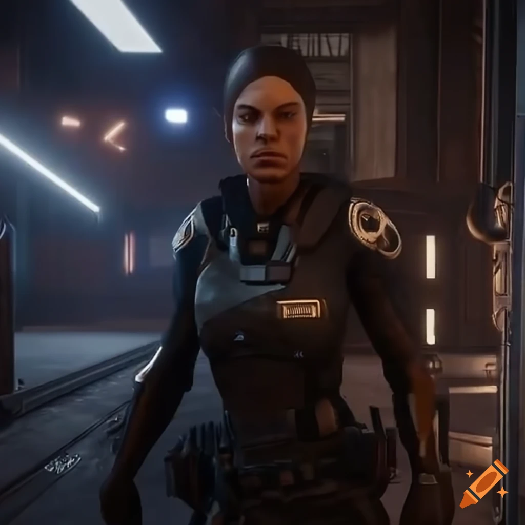 Sci-fi police beating a guy in a futuristic street