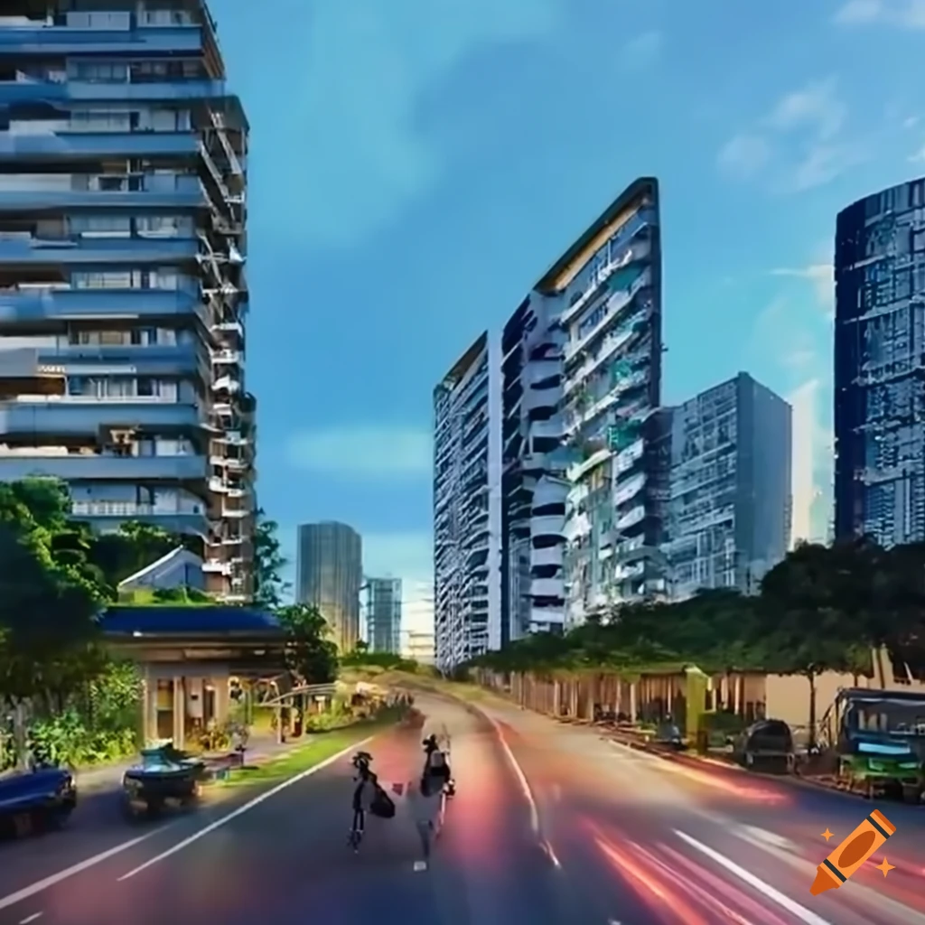 Vibrant community living sustainably in harmony on Craiyon