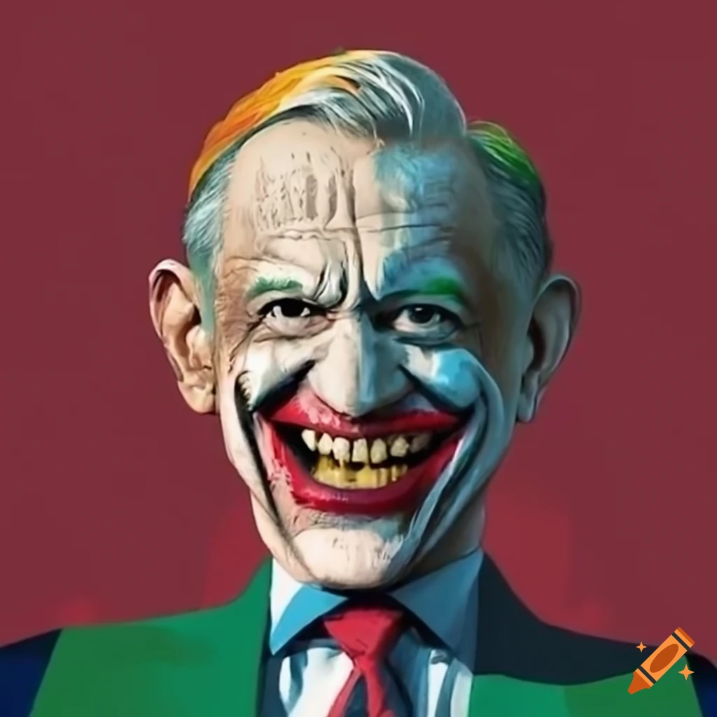 Satire image of The Joker with AMLO's face on Craiyon