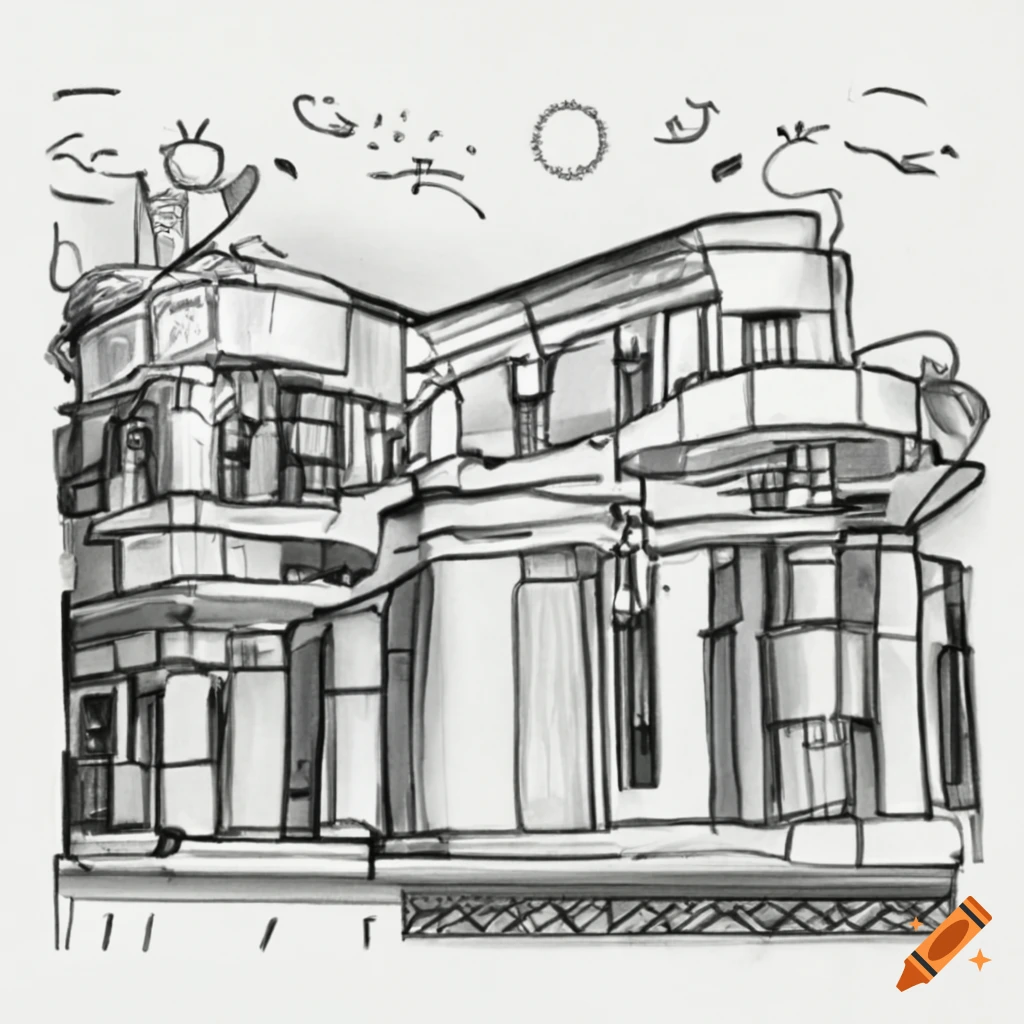 Utopian terrier estate architecture drawing on Craiyon