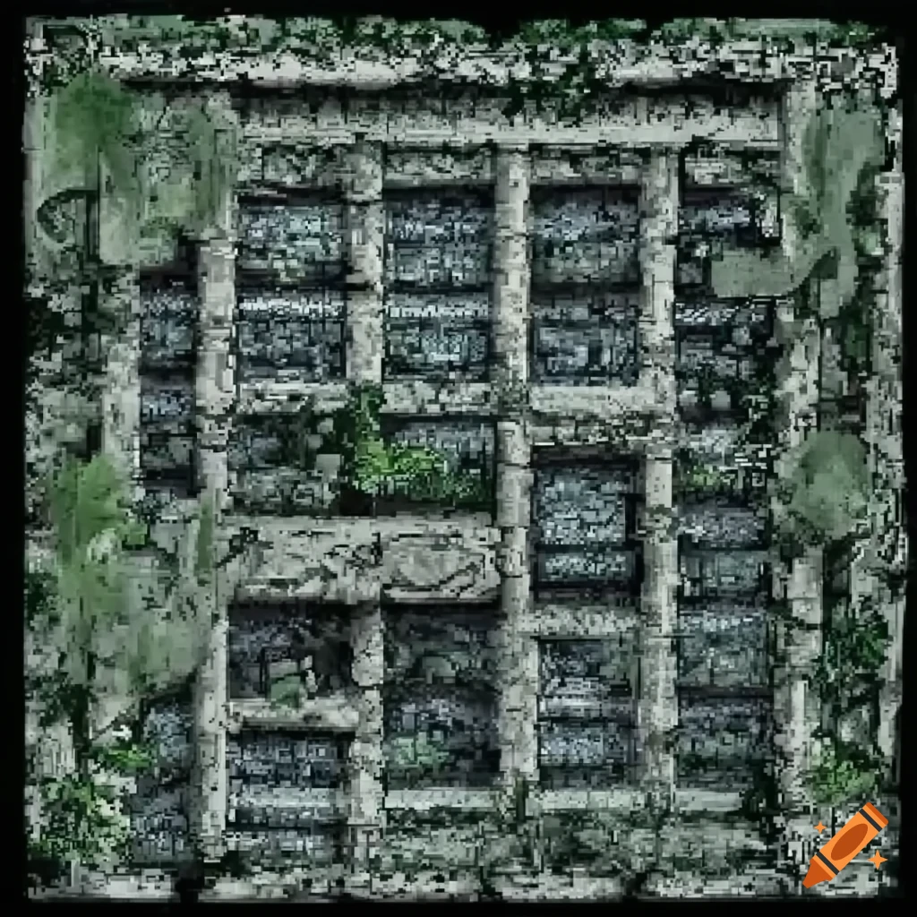 Artwork of an overgrown alien in a ruins