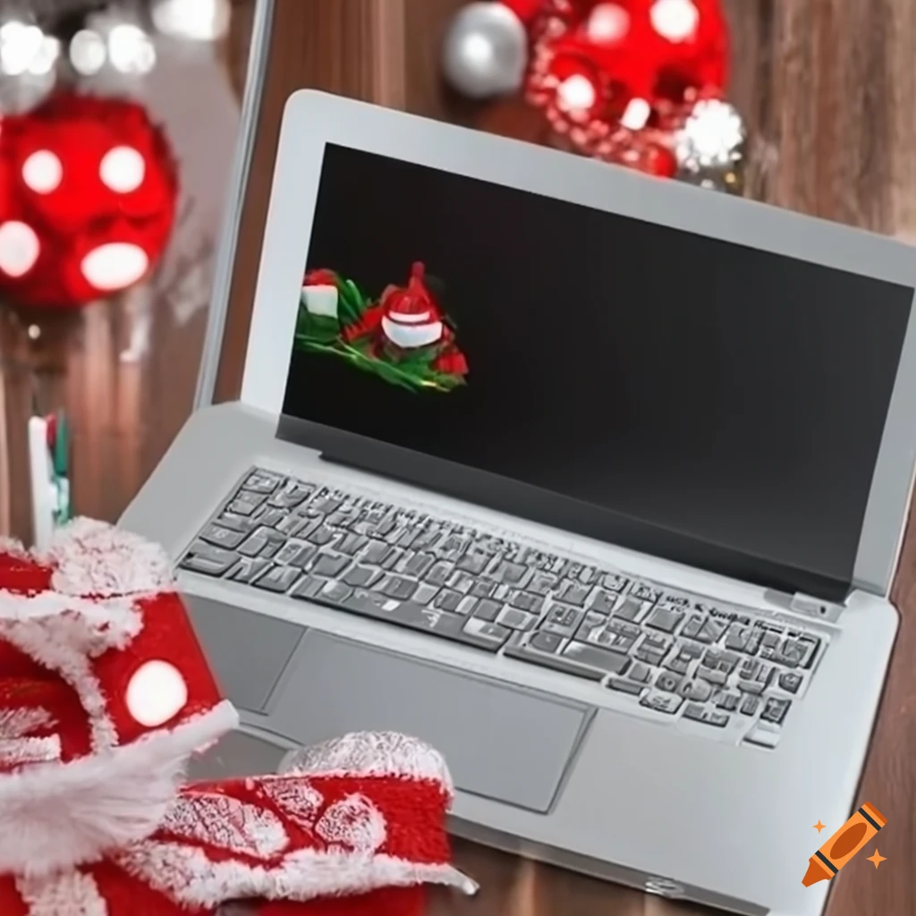 Laptop with a christmas design