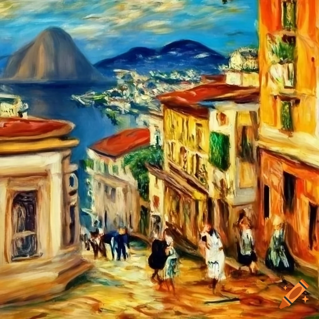 Oil painting of old rio de janeiro