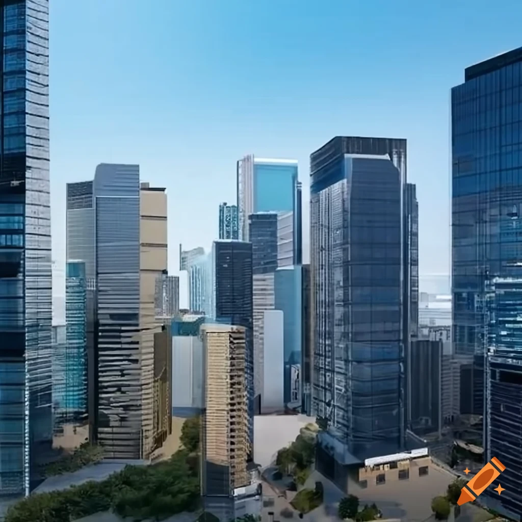 Realistic depiction of a modern city