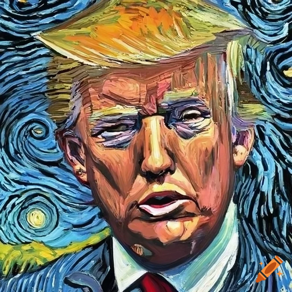 Portrait of donald trump inspired by van gogh