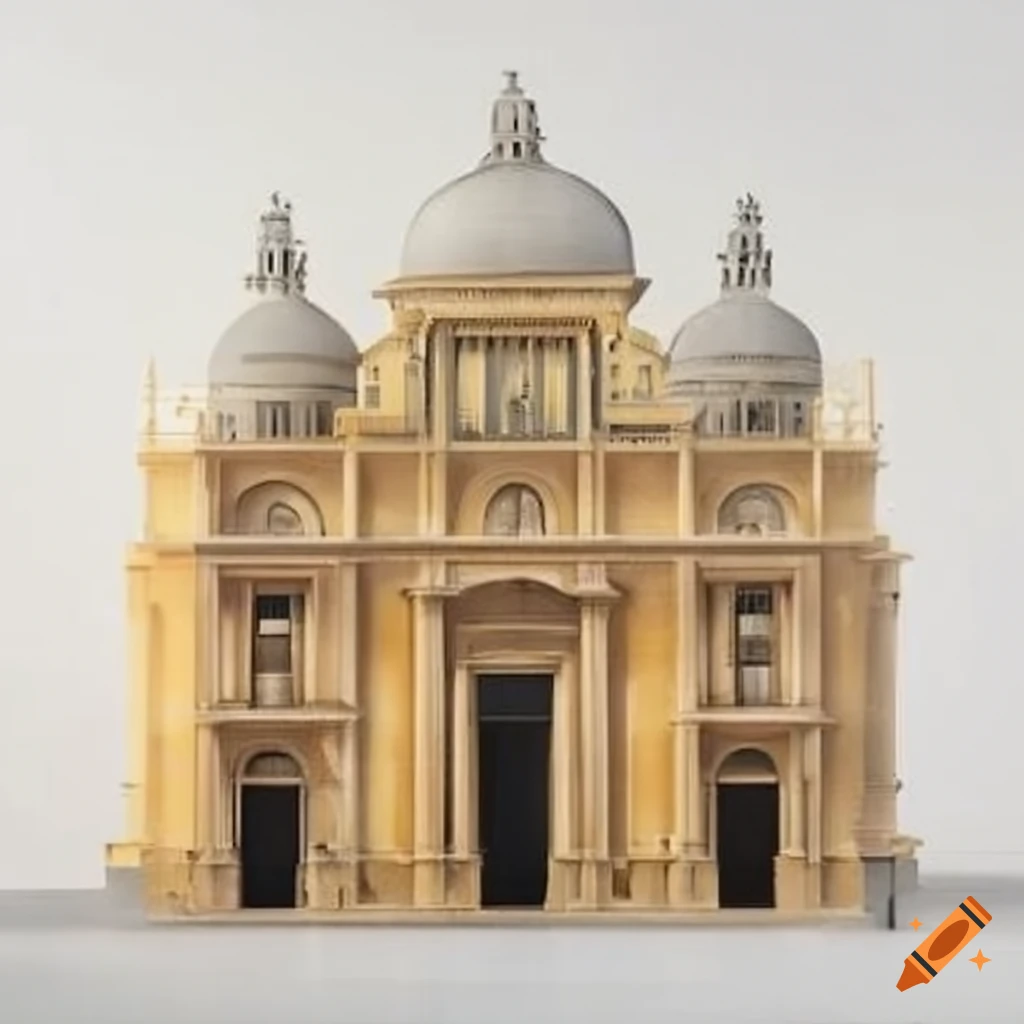 Pasta art of italian buildings on Craiyon
