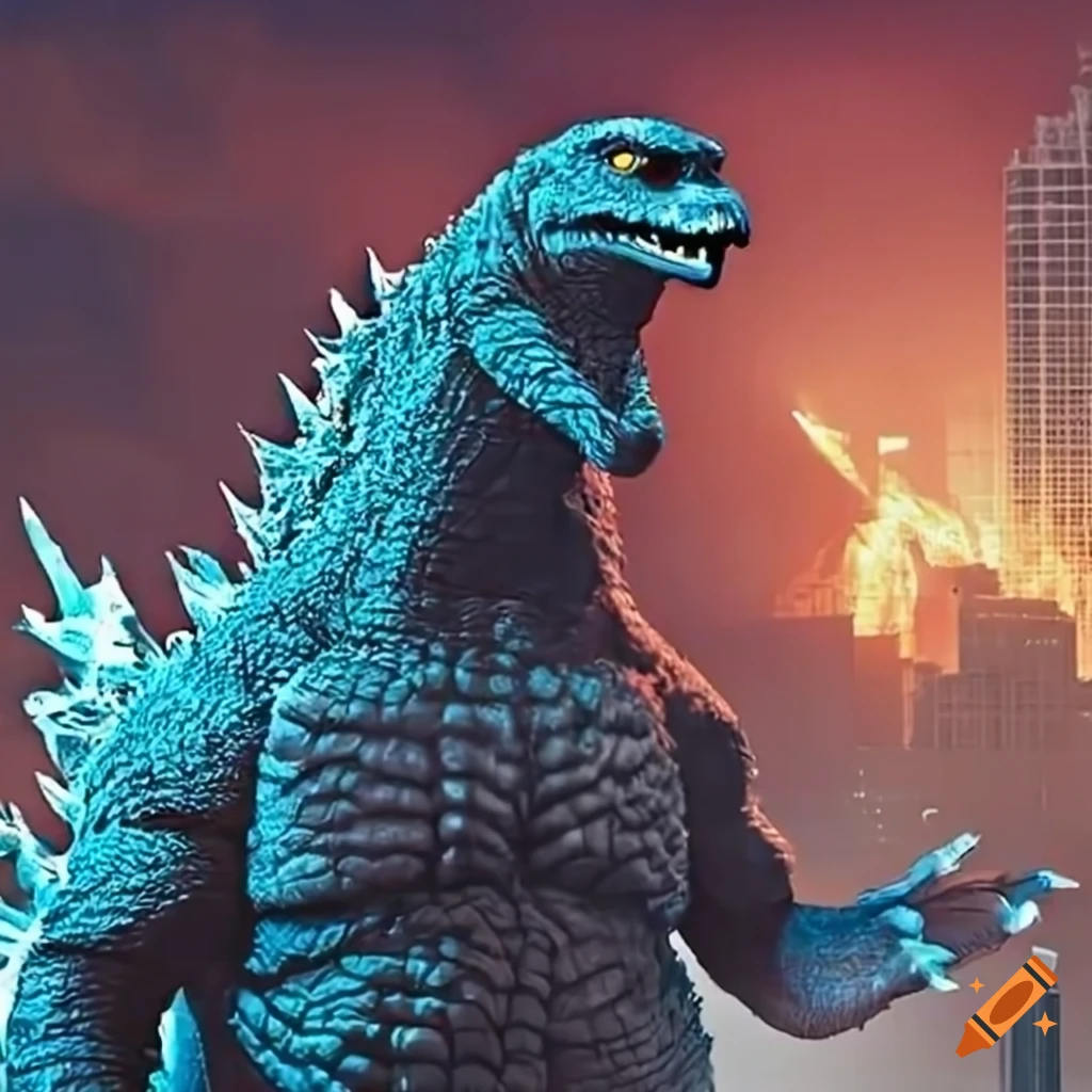 Godzilla Vs Rodan In A City Battle