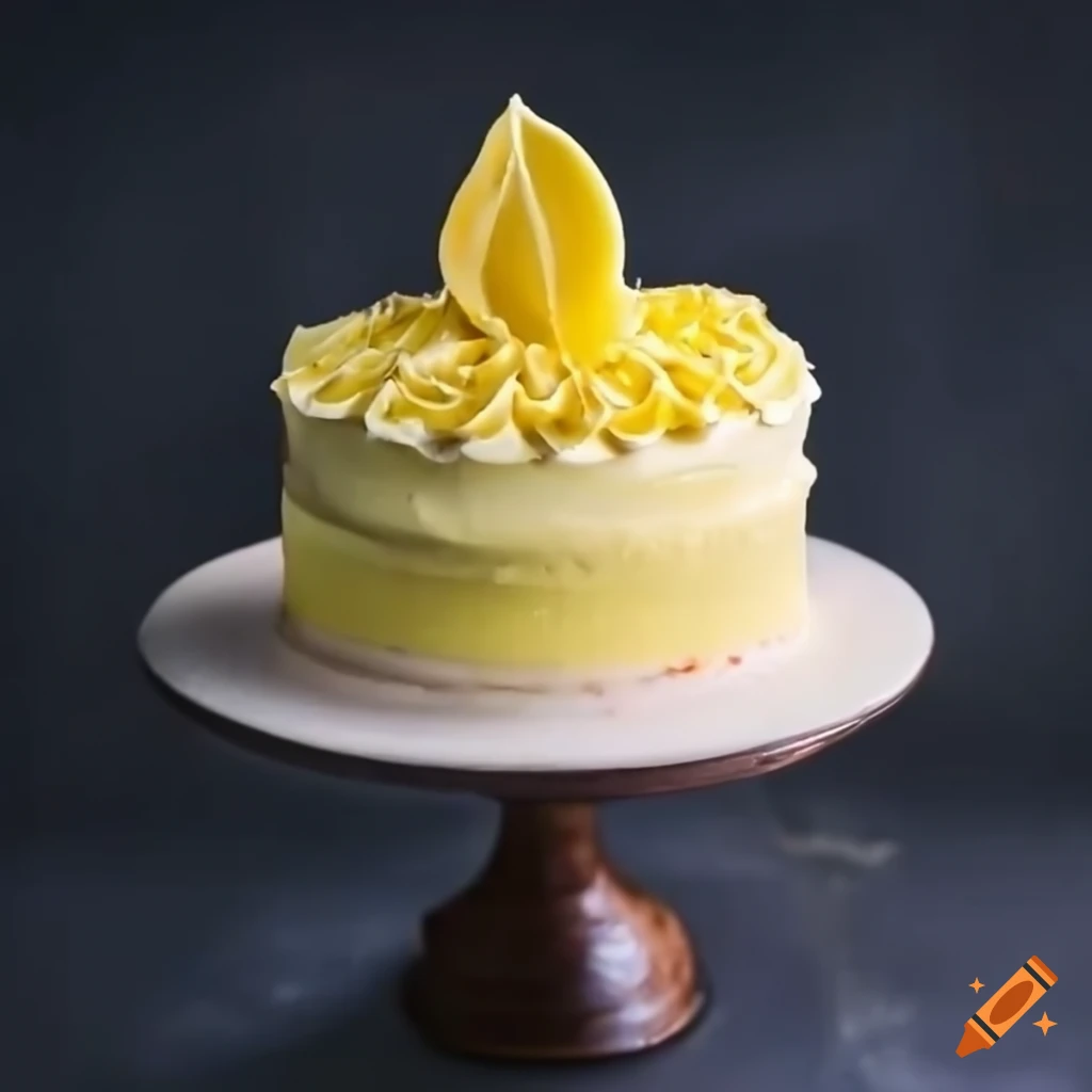 Vanilla cake with yellow frosting on Craiyon