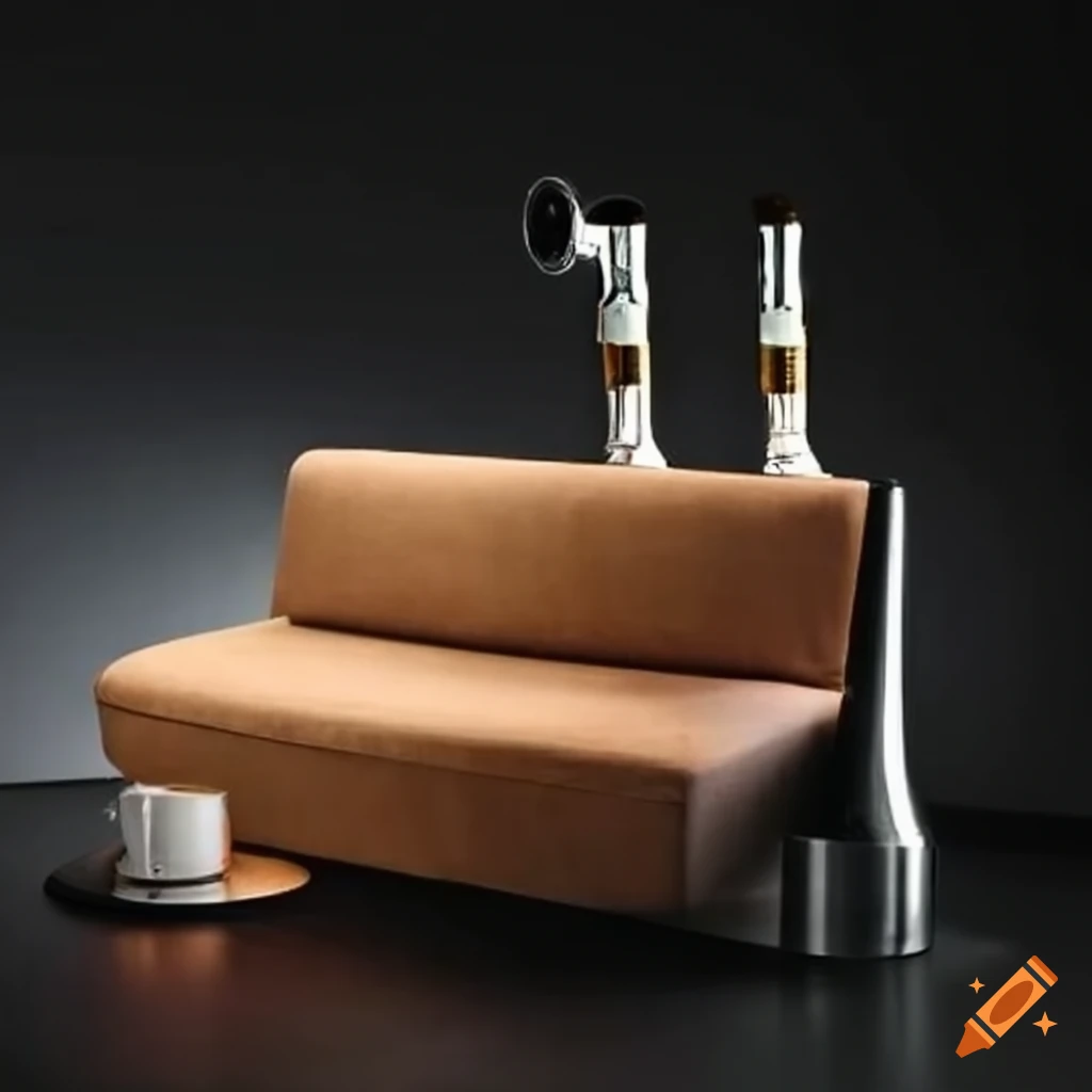 Modern sofa with built-in beer tap