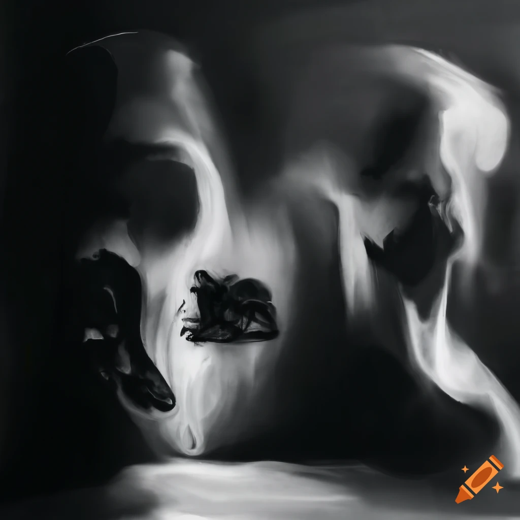 Metallic-like melting figures in a fiery background