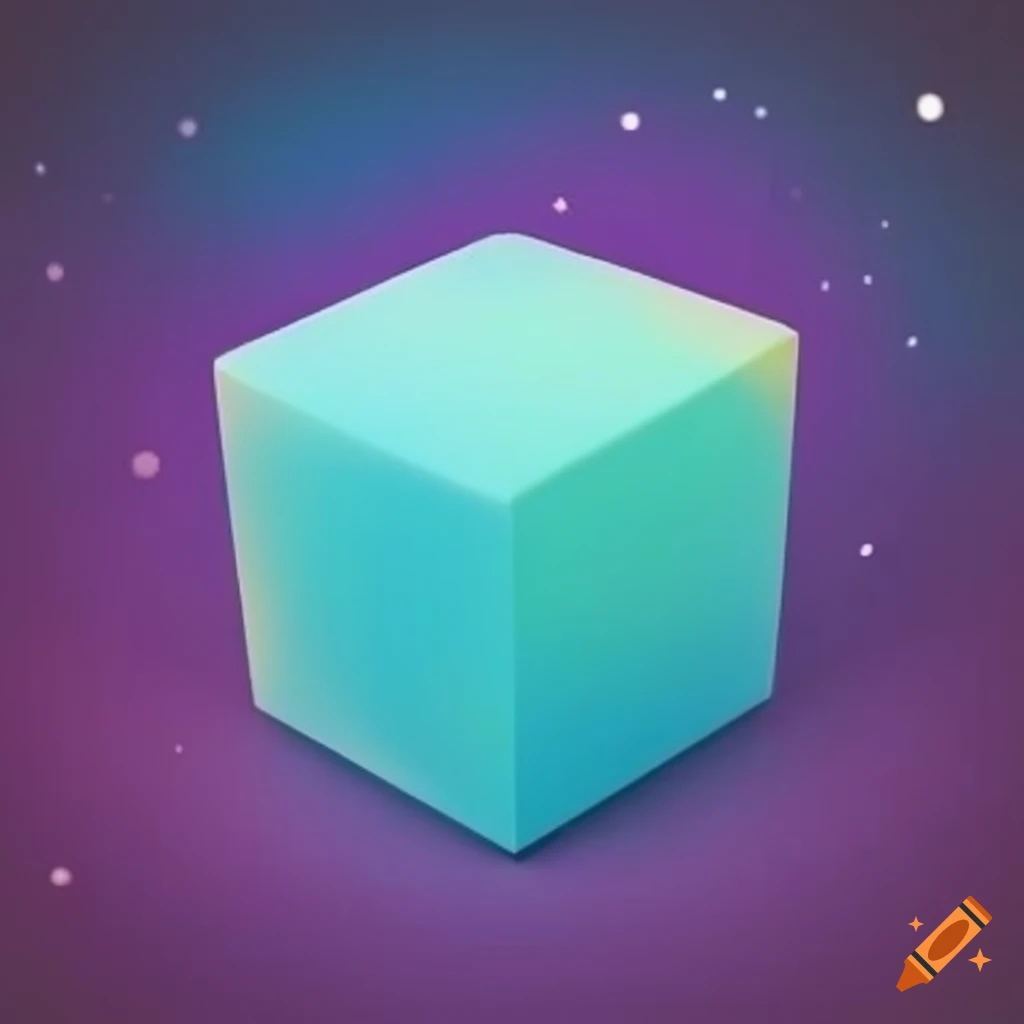 Pastel cube with galaxy theme