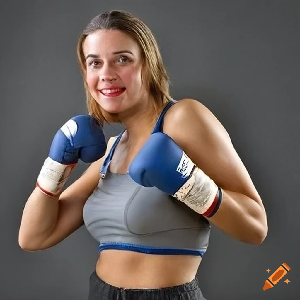 Photograph of a young Antonia Christina Basilotta in boxing instructor outfit on Craiyon